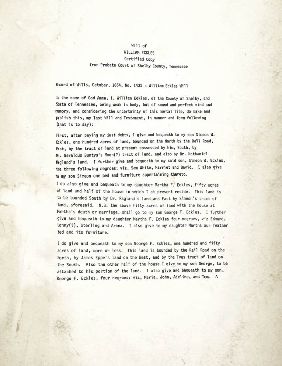 29 Enslaved People Found in Initial Owner of Normal Station's Last Will ...