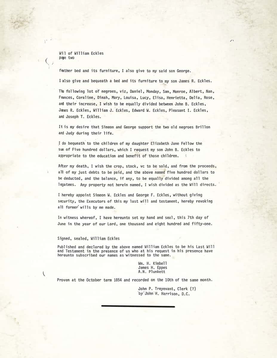 29 Enslaved People Found in Initial Owner of Normal Station's Last Will ...