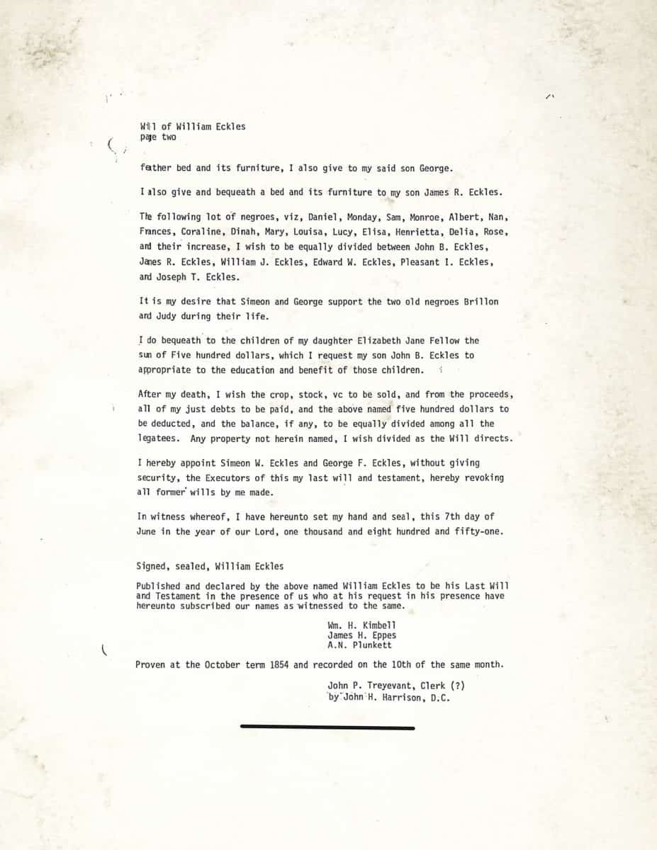 29 Enslaved People Found in Initial Owner of Normal Station's Last Will ...